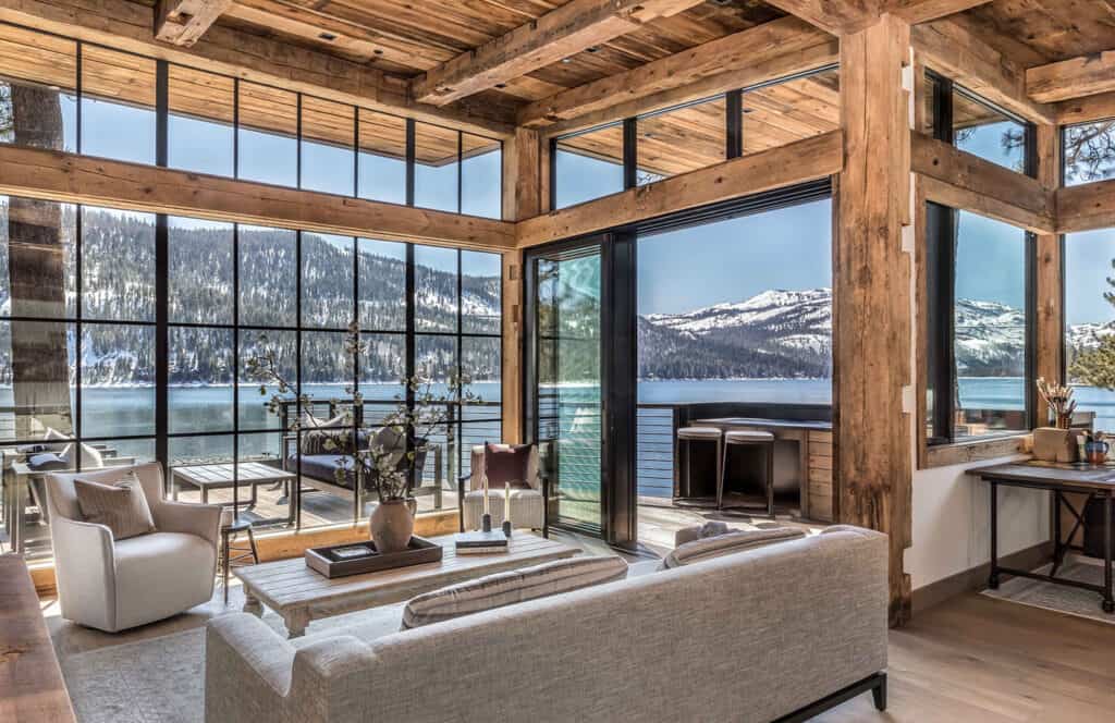 A magnificent lakeside barn house with sweeping views over Donner Lake