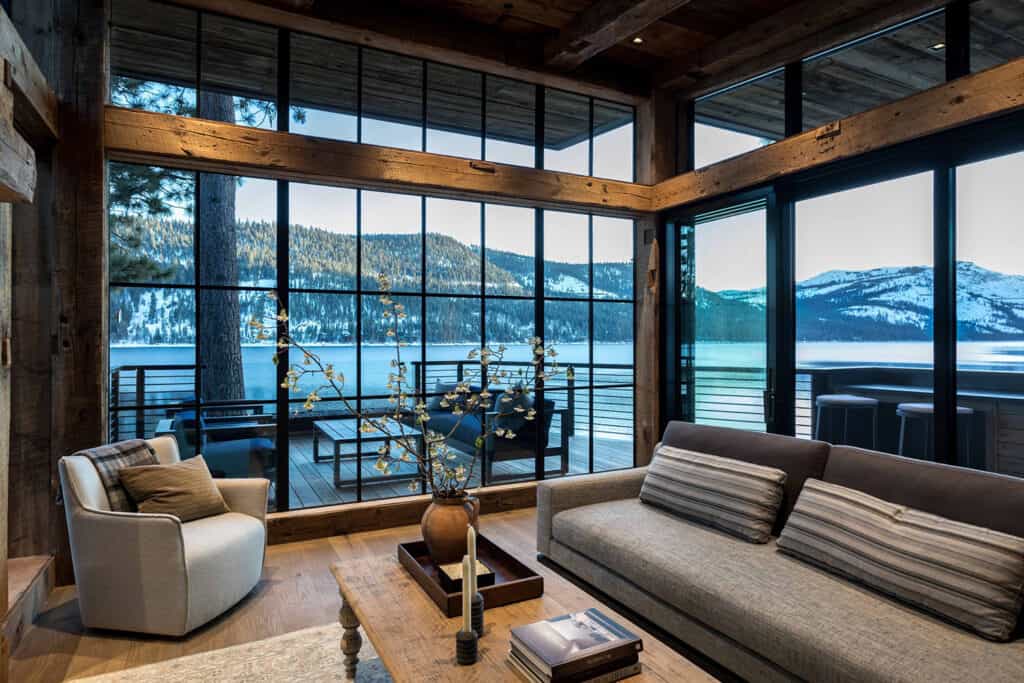 A magnificent lakeside barn house with sweeping views over Donner Lake