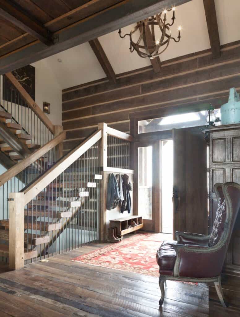 A Colorado mountain farmhouse is built with beautiful reclaimed materials