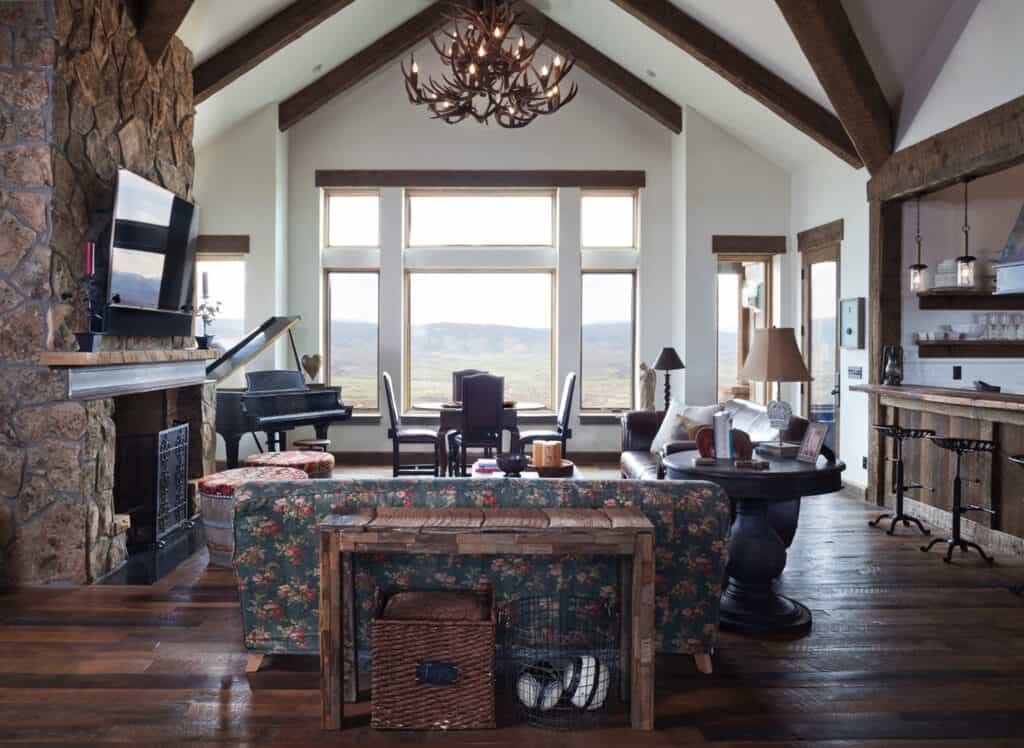 A Colorado mountain farmhouse is built with beautiful reclaimed materials