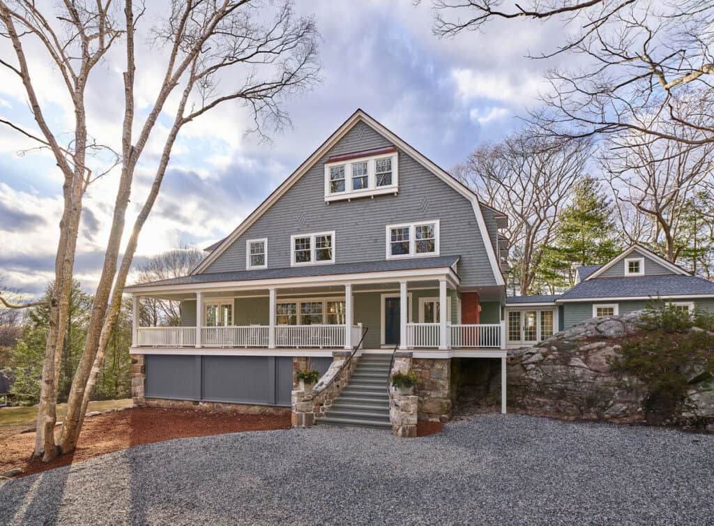 An historic shingle style house in New England gets a beautiful makeover