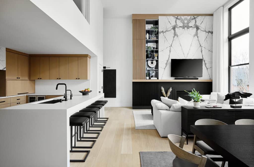 A fabulous Japandi style loft with modern yet warm interiors in Chicago