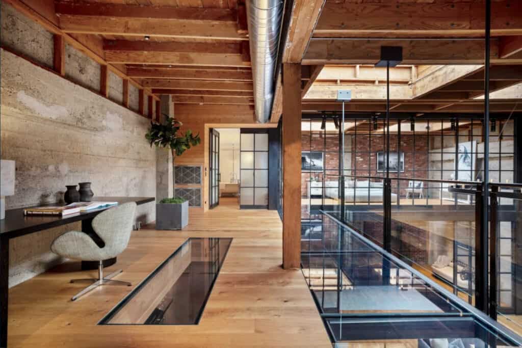 A warehouse loft offers an industrial chic live work home in San Francisco