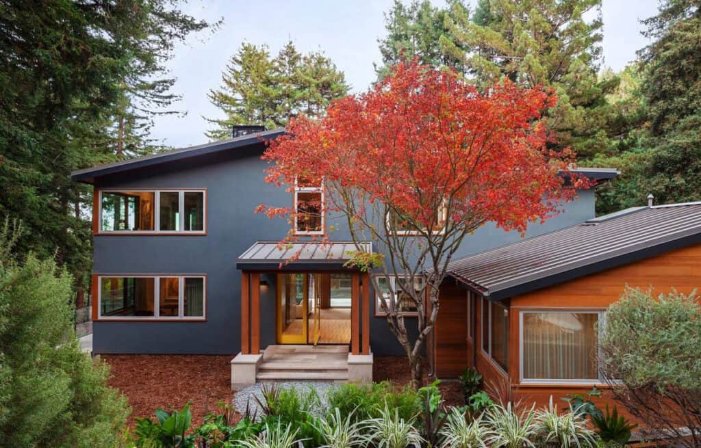 Step inside this midcentury-inspired home in a California redwood forest