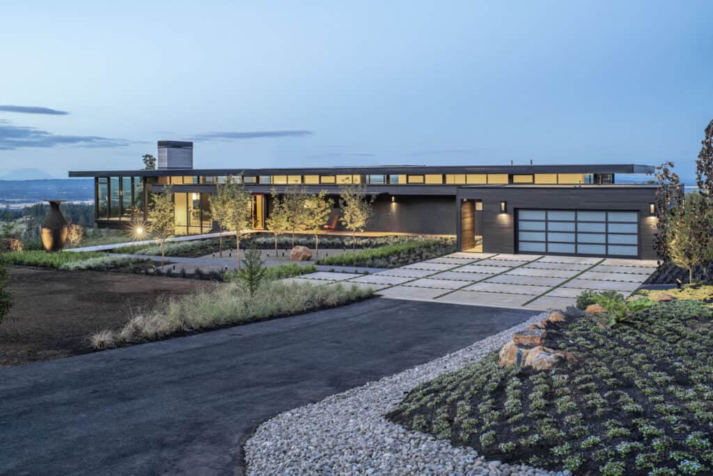 This amazing modern house cantilevers over Oregon wine country