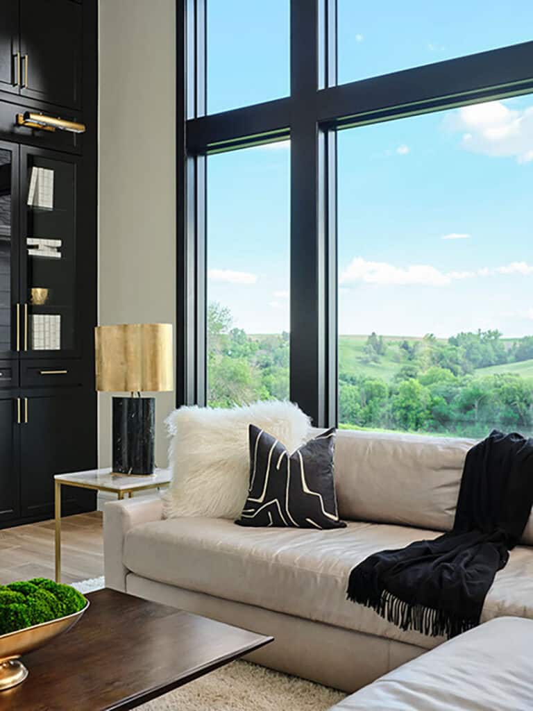 Inside a stunning Nebraska home with a dramatic black and white palette