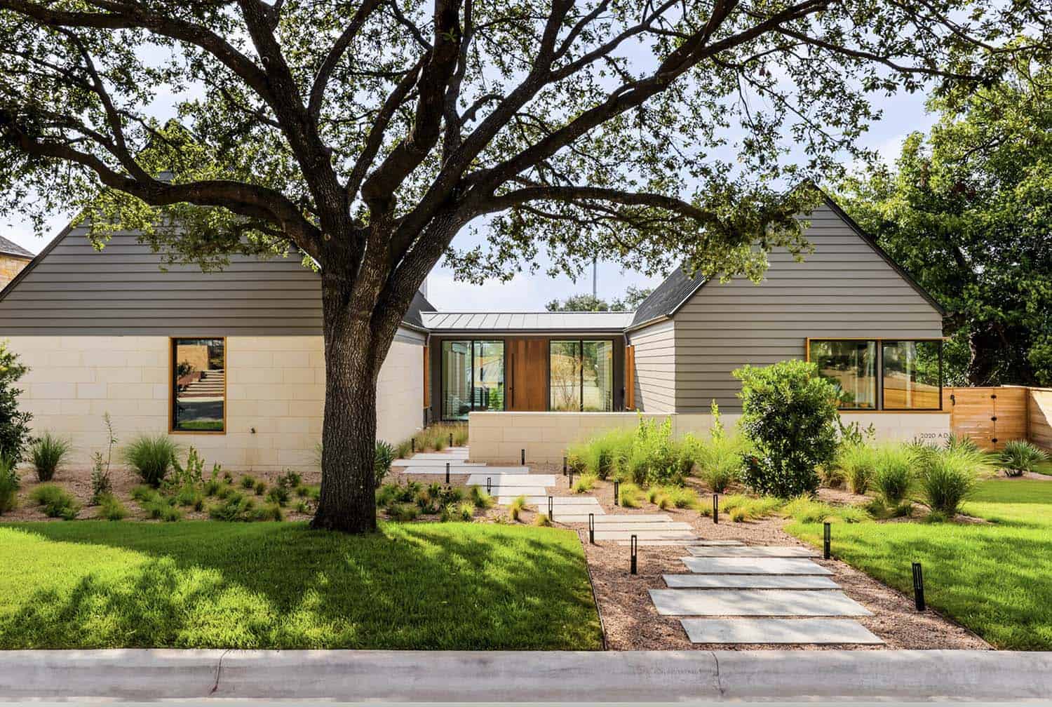 Step into this striking modern home in a leafy Austin neighborhood