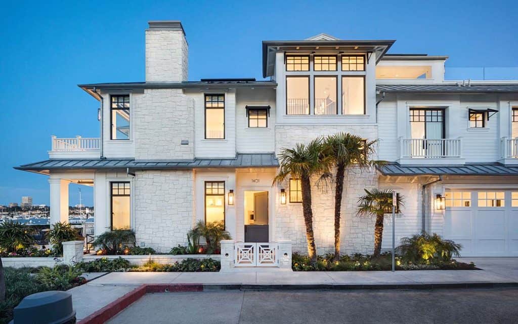 This stunning bayfront home boasts indoor outdoor living in Newport Beach
