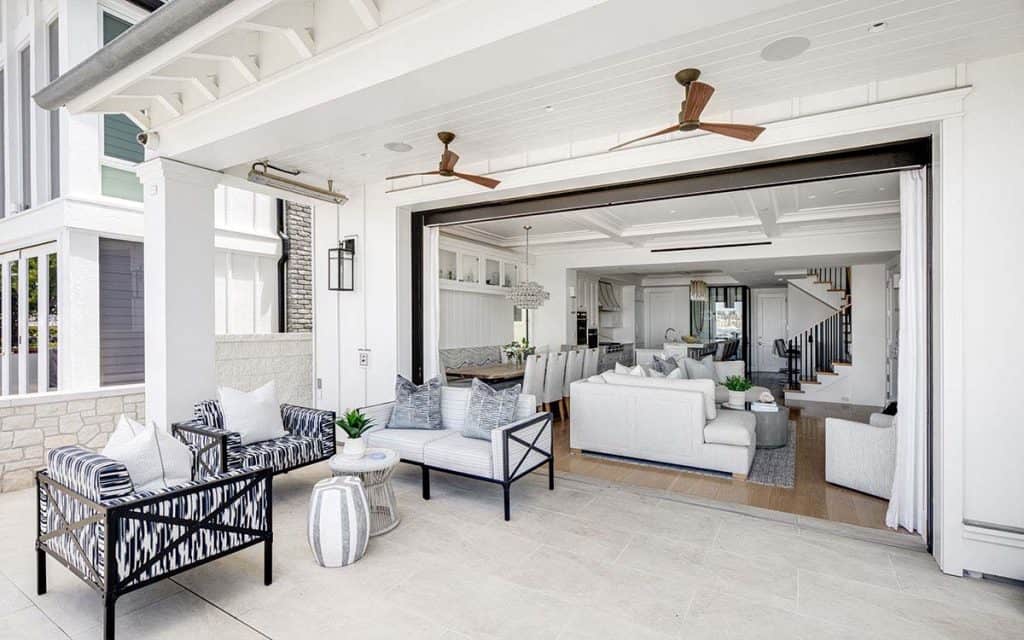 This stunning bayfront home boasts indoor outdoor living in Newport Beach