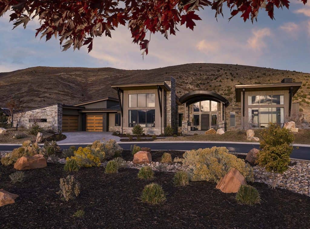 Mountain modern luxury home in Utah with striking views of Mt. Timpanogos