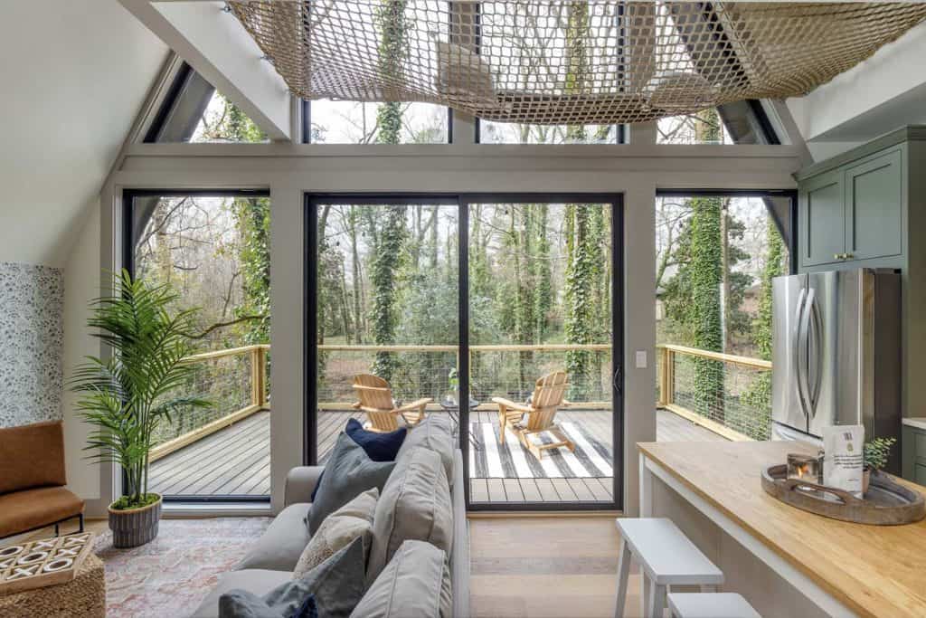 A Scandinavian inspired A-frame cabin in the woods of South Carolina