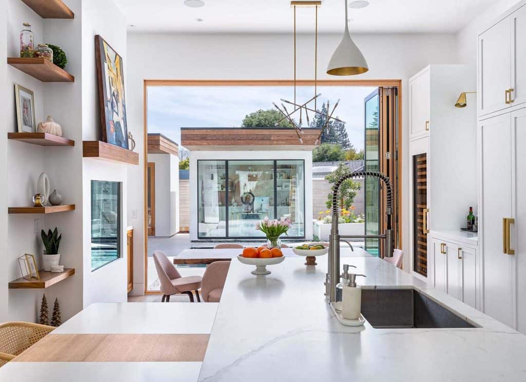 This light-filled modern home in Palo Alto has a cool backyard office