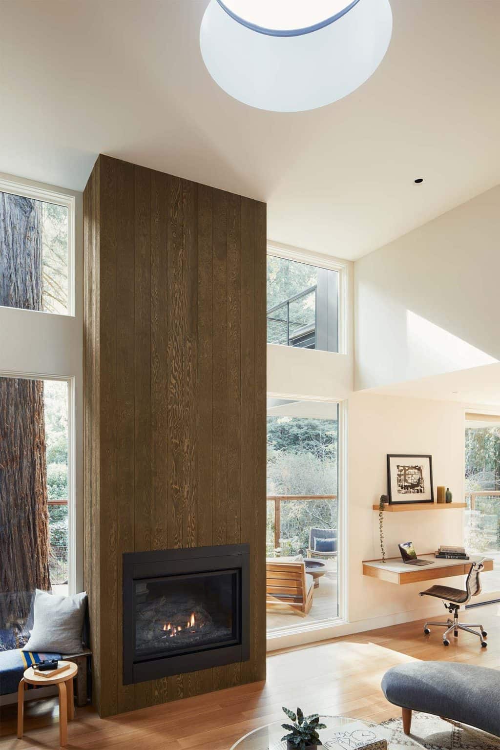 A fire resistant modern cottage tucked into a majestic redwood forest