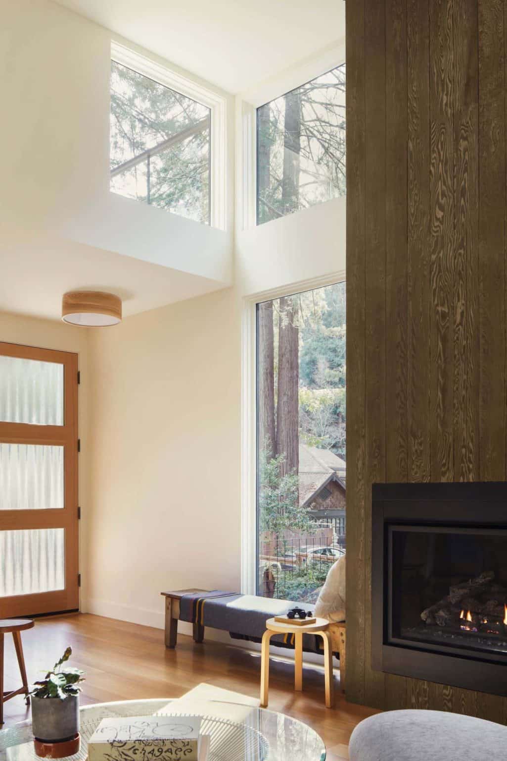 A fire resistant modern cottage tucked into a majestic redwood forest