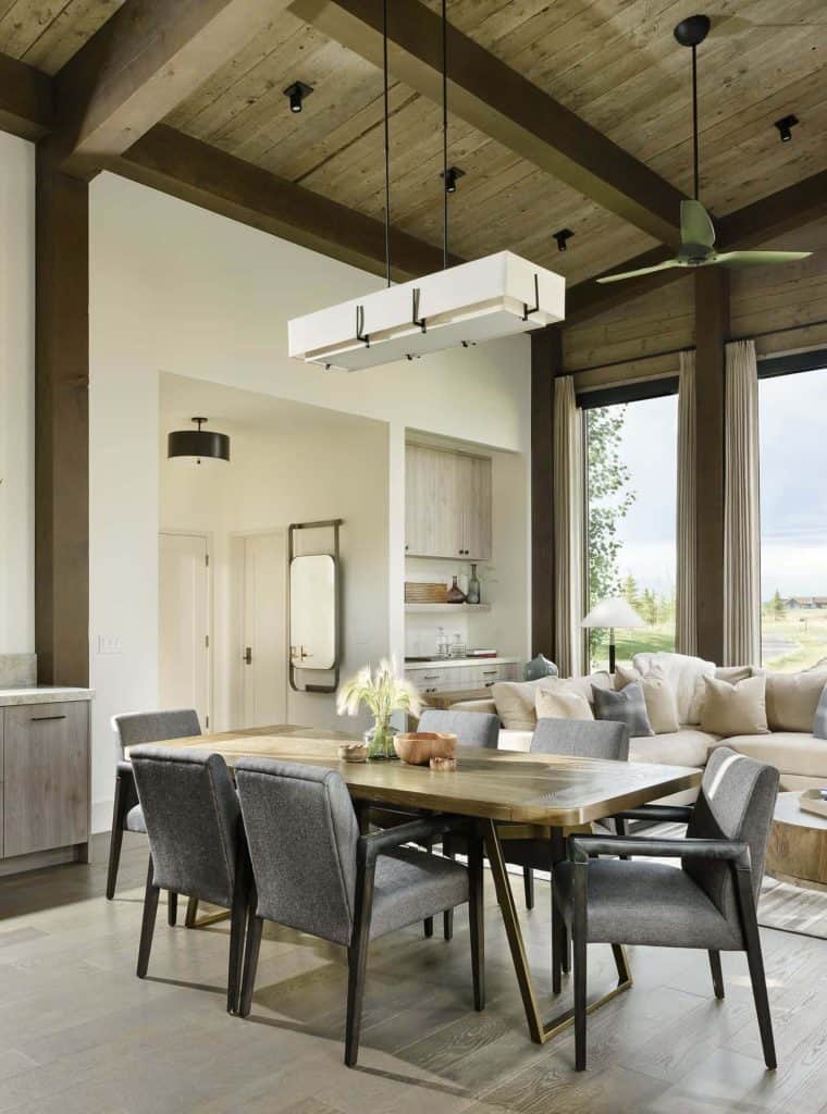A modern timber frame cabin with breathtaking views of the Teton Mountains