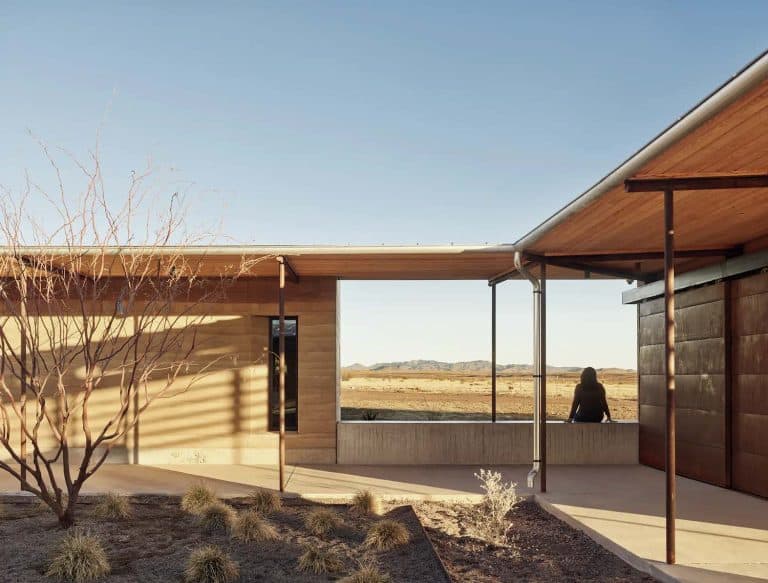 See this remarkable rammed earth house nestled on a Texas ranch