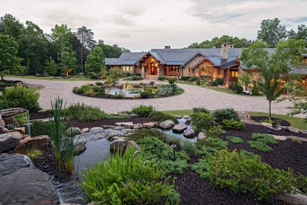 A warm and rustic lake house designed for entertaining in North Carolina