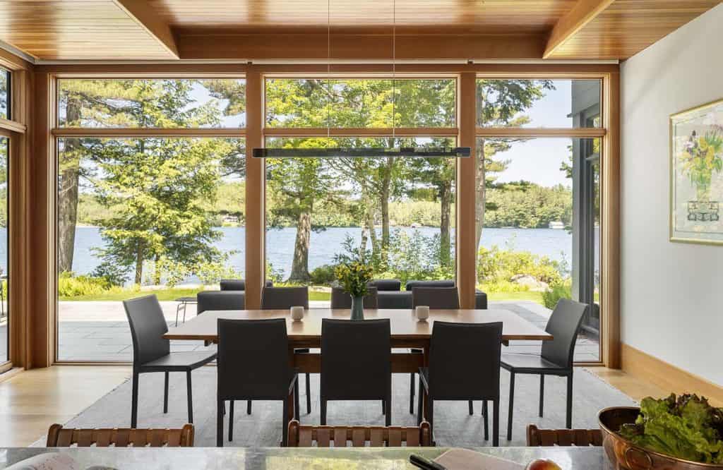 This extraordinary New Hampshire lake house is all about the serene views