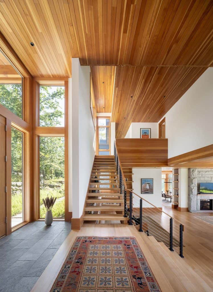 This extraordinary New Hampshire lake house is all about the serene views