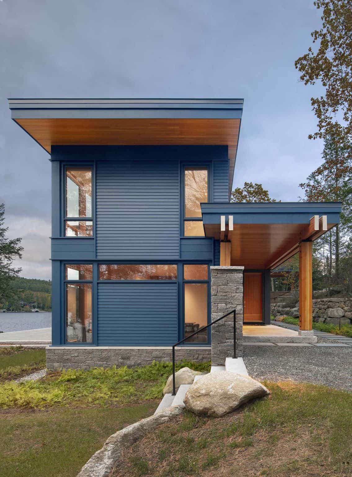 This extraordinary New Hampshire lake house is all about the serene views