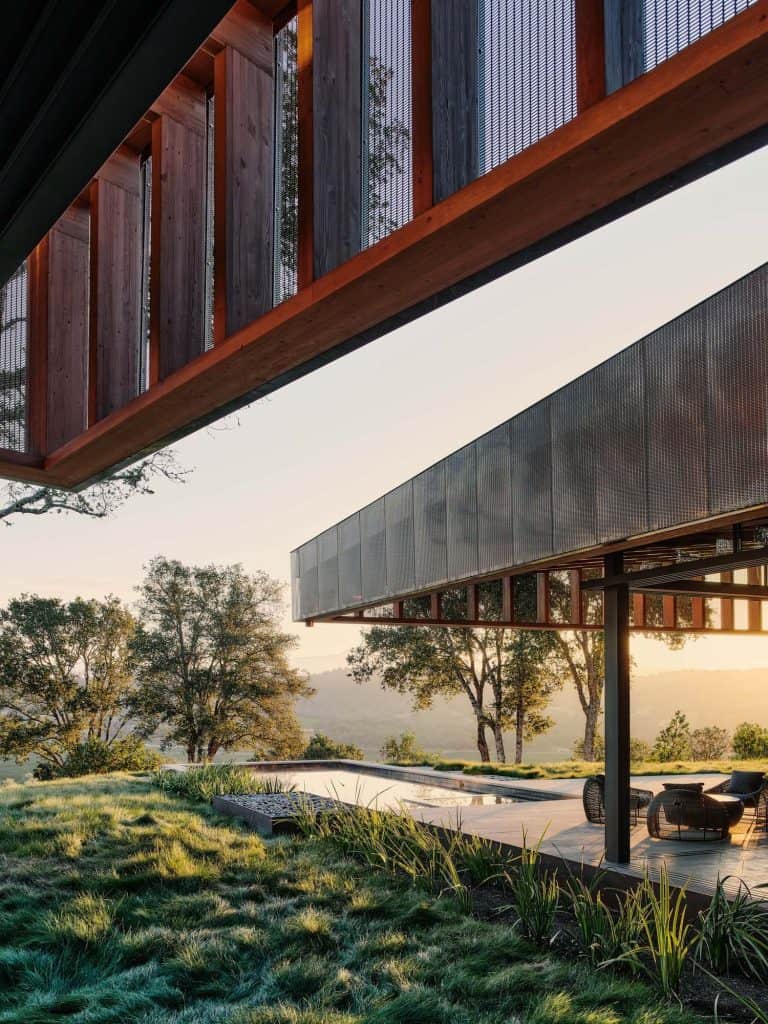 Three copper clad pavilions define this dramatic house in Sonoma Valley