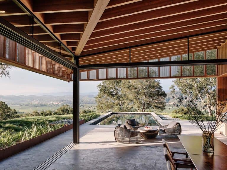 Three copper clad pavilions define this dramatic house in Sonoma Valley
