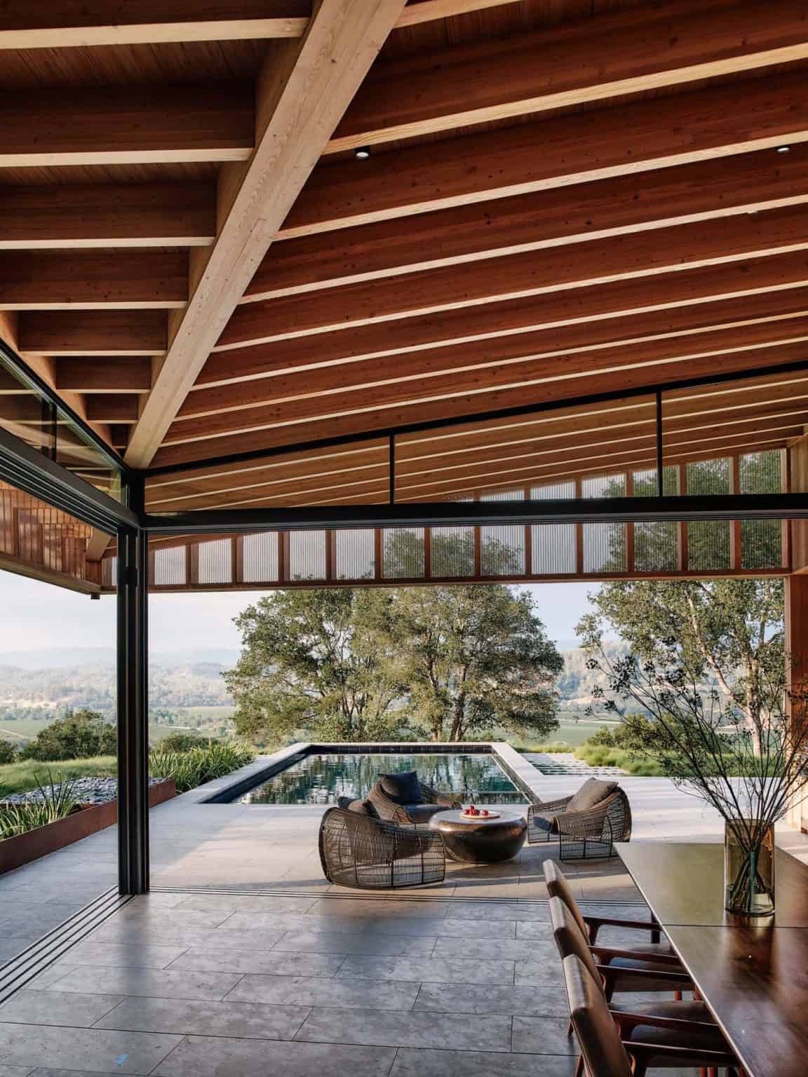Three copper clad pavilions define this dramatic house in Sonoma Valley
