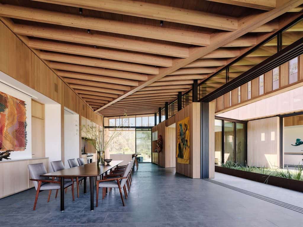 Three copper clad pavilions define this dramatic house in Sonoma Valley