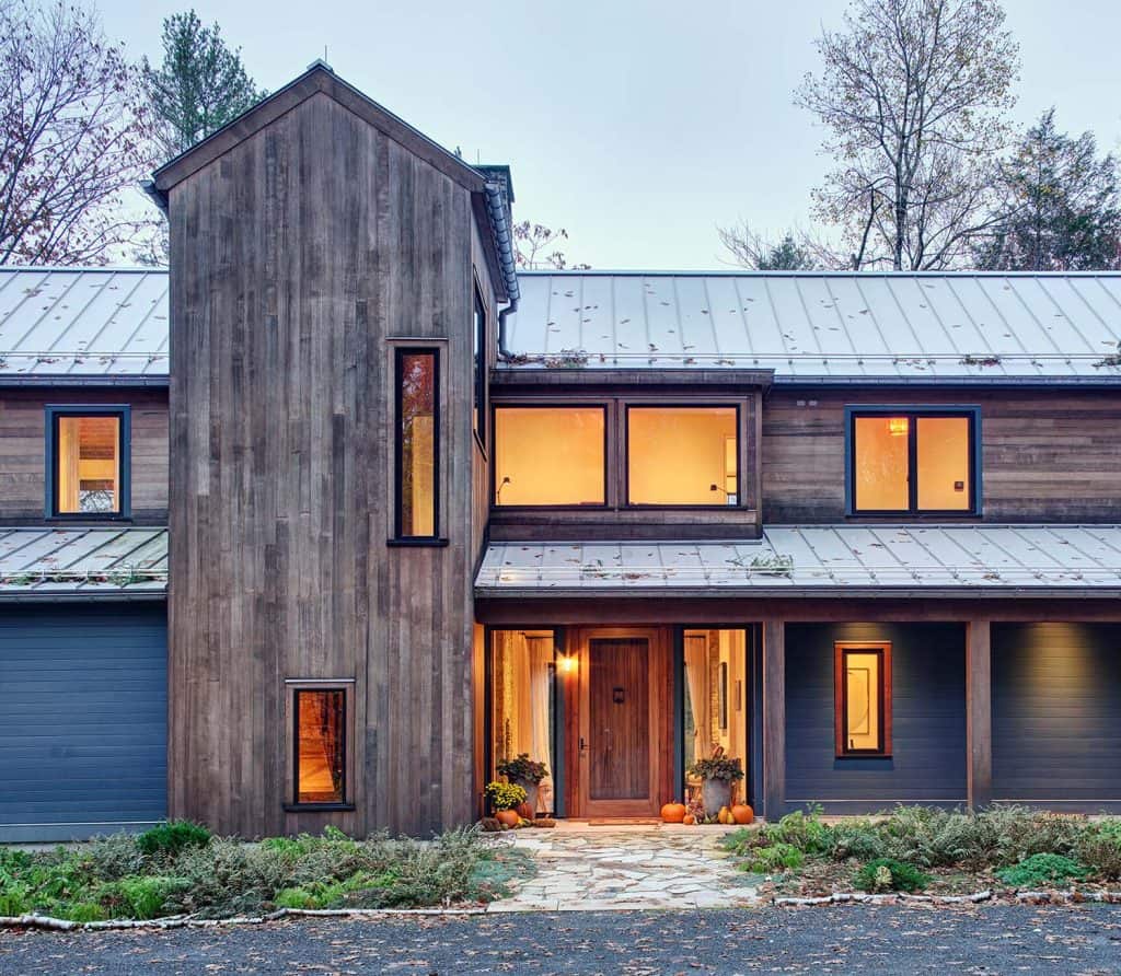A modern and rustic lakeside retreat designed for relaxation in the ...