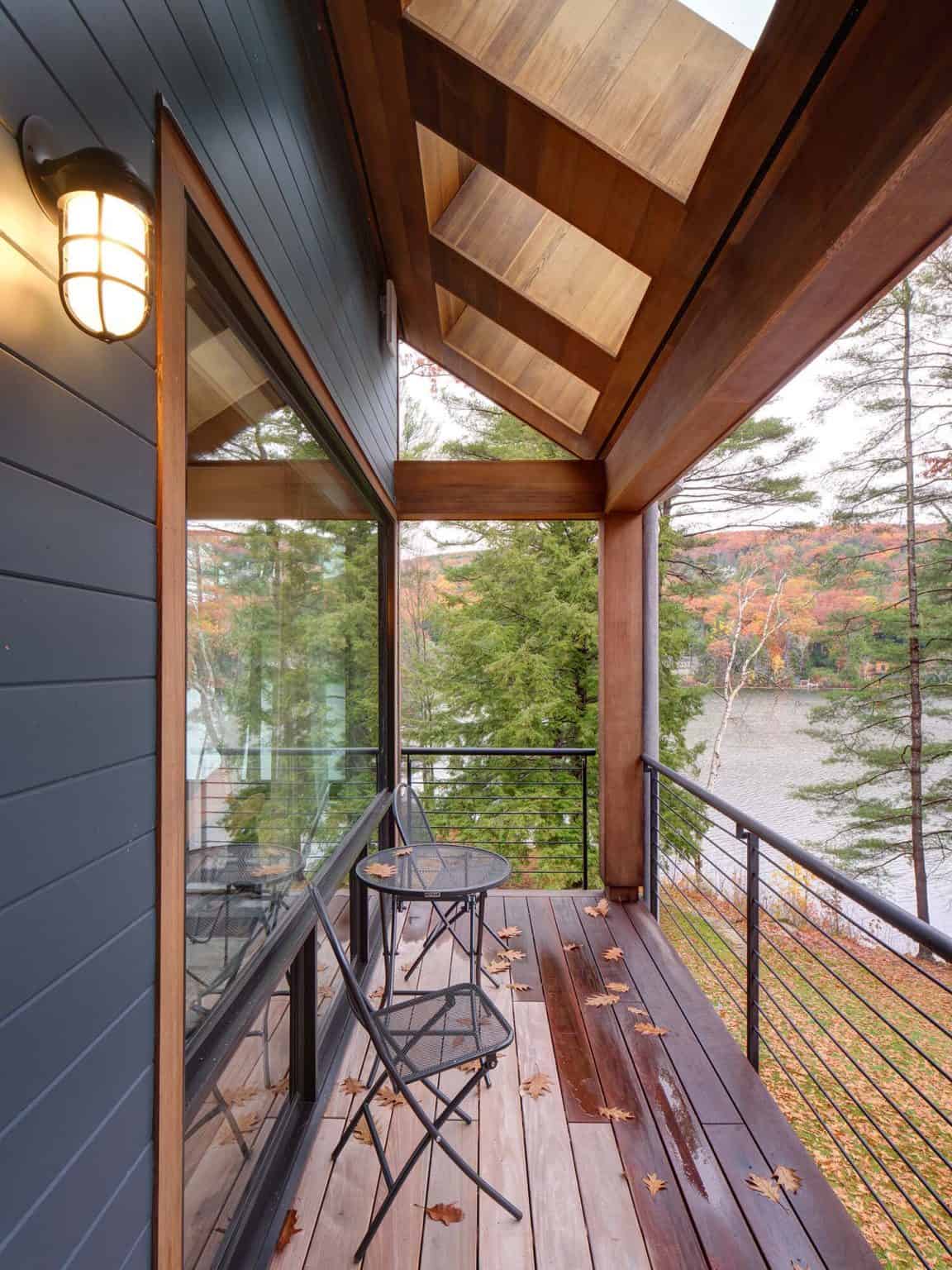 A modern and rustic lakeside retreat designed for relaxation in the ...