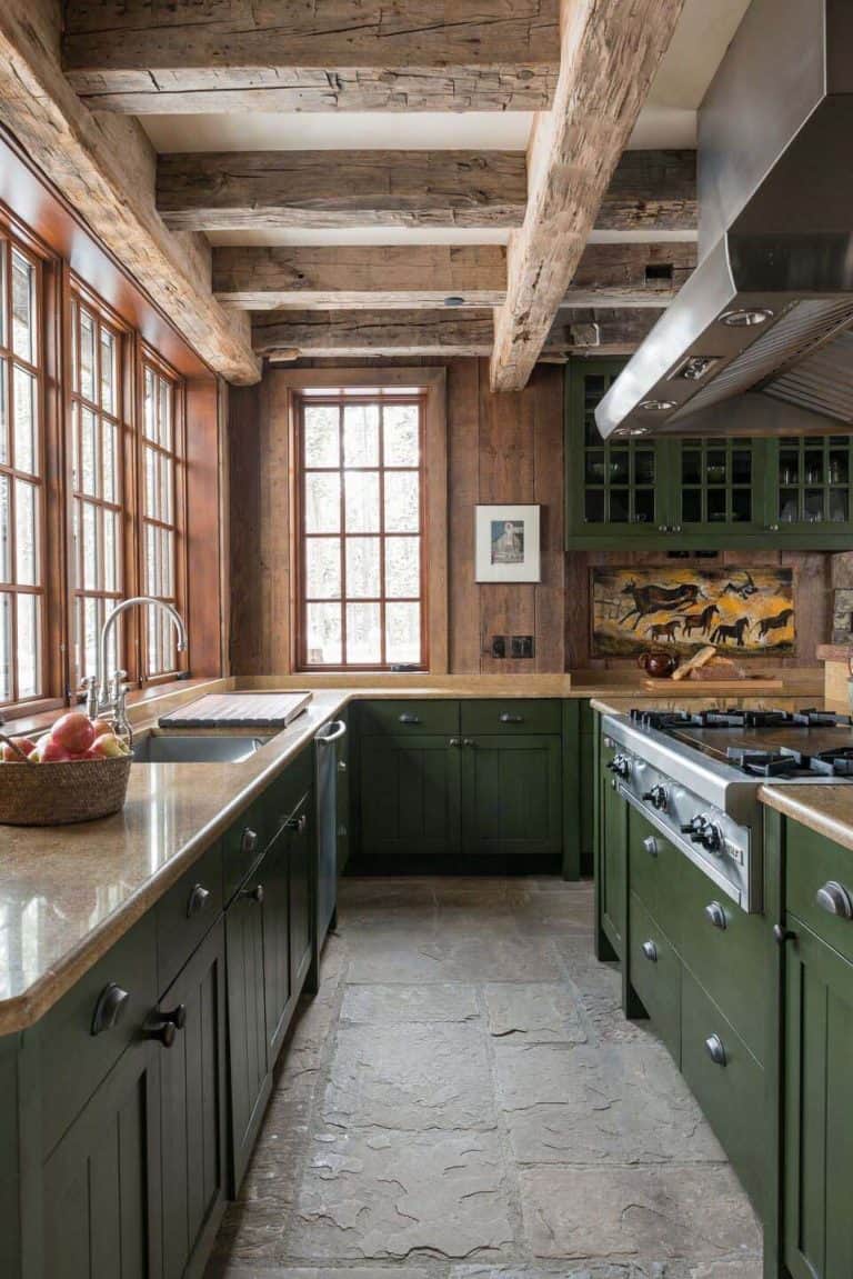 A cozy cabin in the woods of Montana offers a peaceful snowy getaway