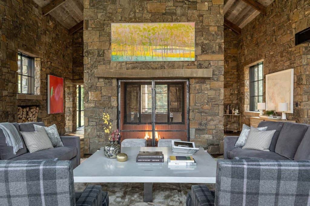 This incredible rustic house capitalizes on views of the Teton Mountains