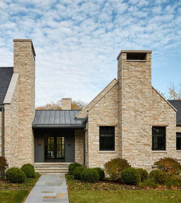 Inside a rugged yet refined contemporary farmhouse in the Chicago suburbs