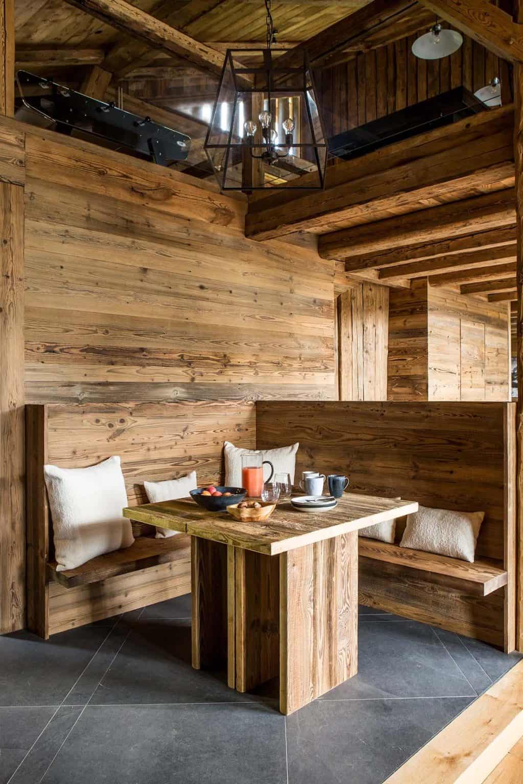 Warm and cozy rustic chalet in the snowy mountains of the French Alps