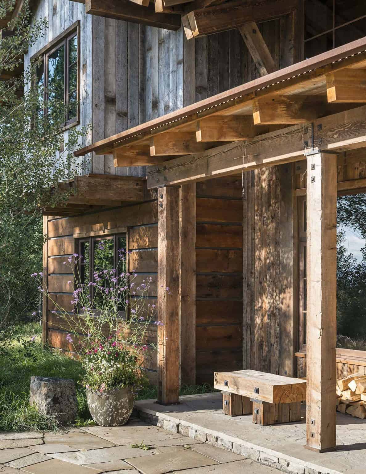 A gorgeous rustic mountain retreat embracing the remote Wyoming wilderness