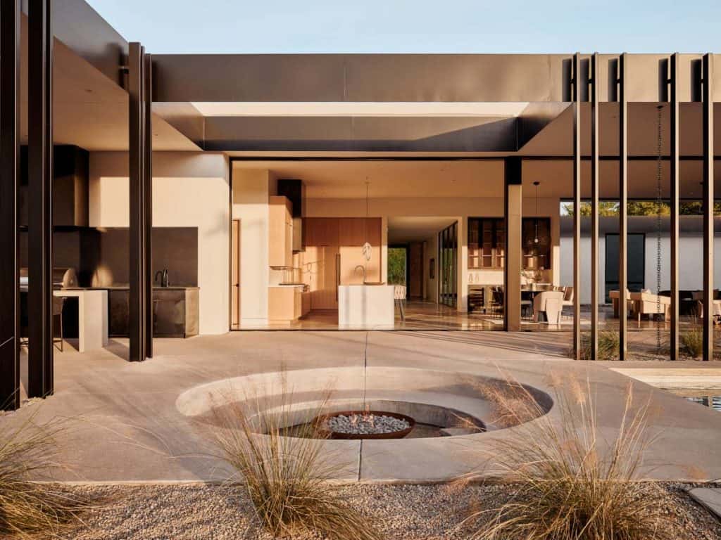 This spectacular courtyard style house celebrates beauty of Arizona desert