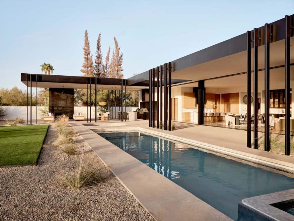 This spectacular courtyard style house celebrates beauty of Arizona desert
