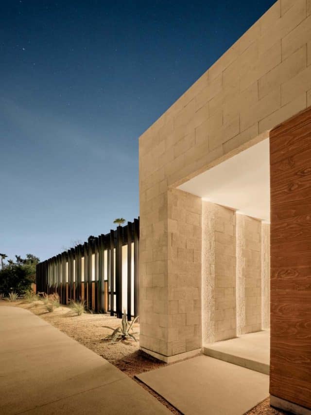 This spectacular courtyard style house celebrates beauty of Arizona desert