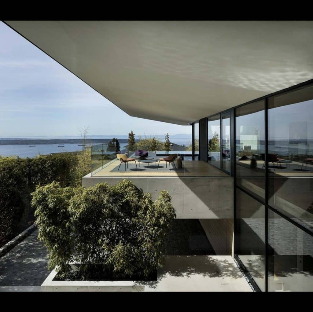 This outstanding home in West Vancouver boasts dramatic roof projections