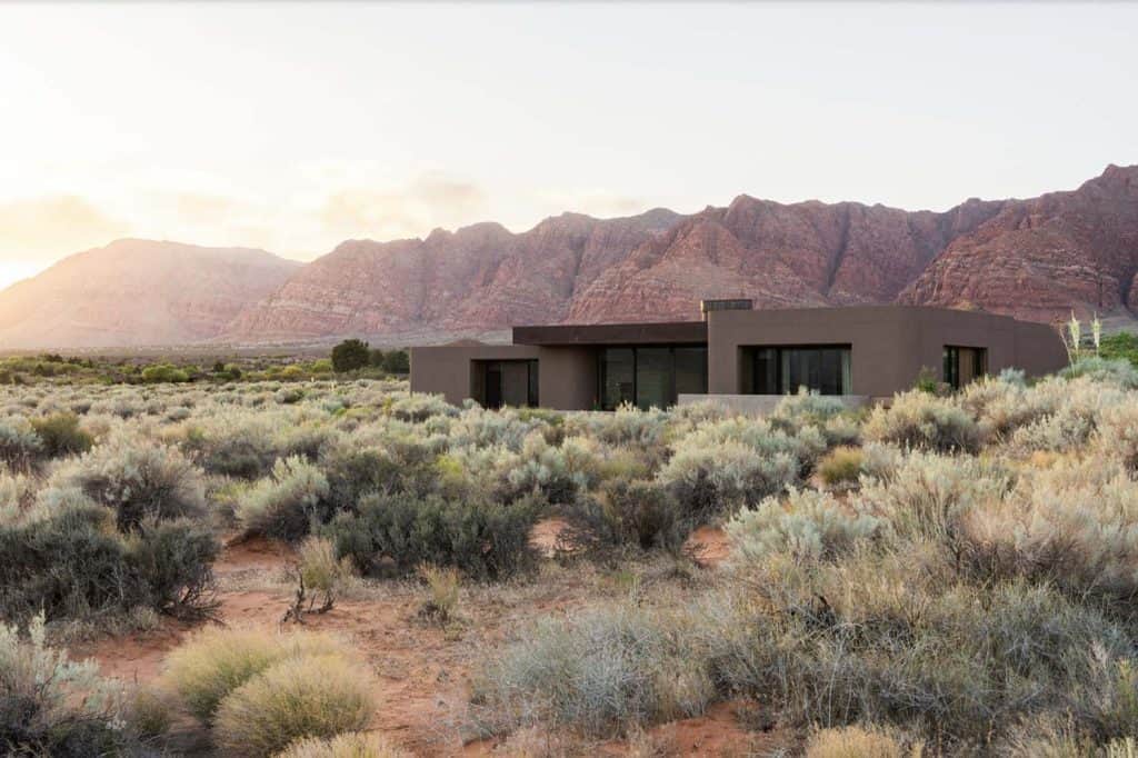 This visually striking modern home provides a refuge in the Utah desert