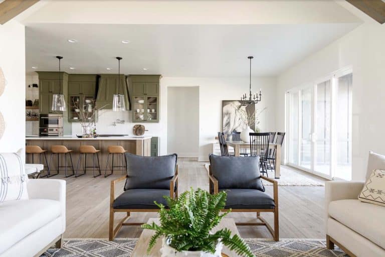 A modern organic style house in Idaho boasts stunning rustic details