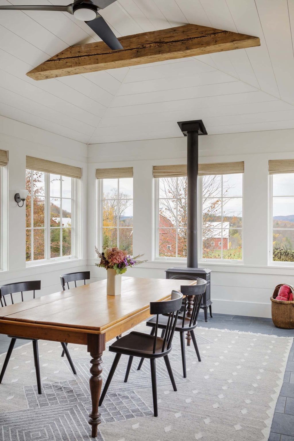 A peek into this timeless Vermont farmhouse with beautiful living spaces