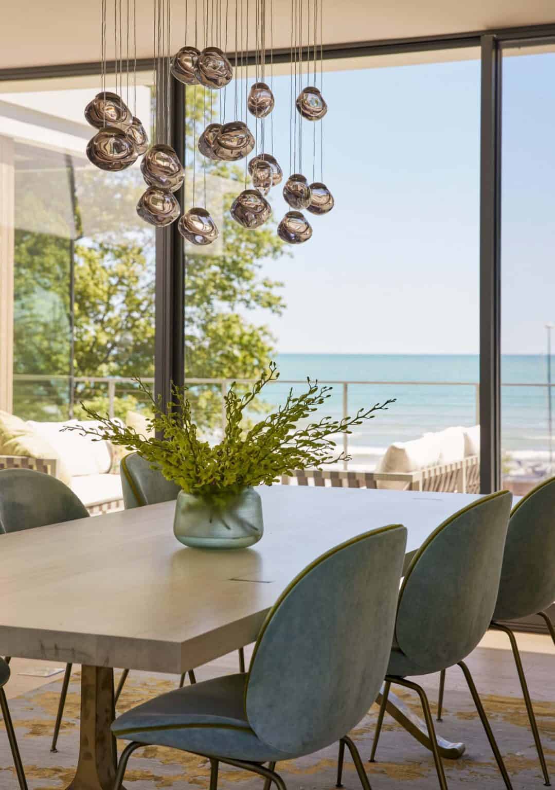 Modern lakeshore house with phenomenal waterfront views of Lake Michigan