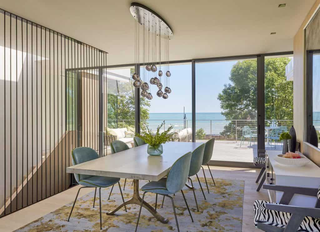 Modern lakeshore house with phenomenal waterfront views of Lake Michigan