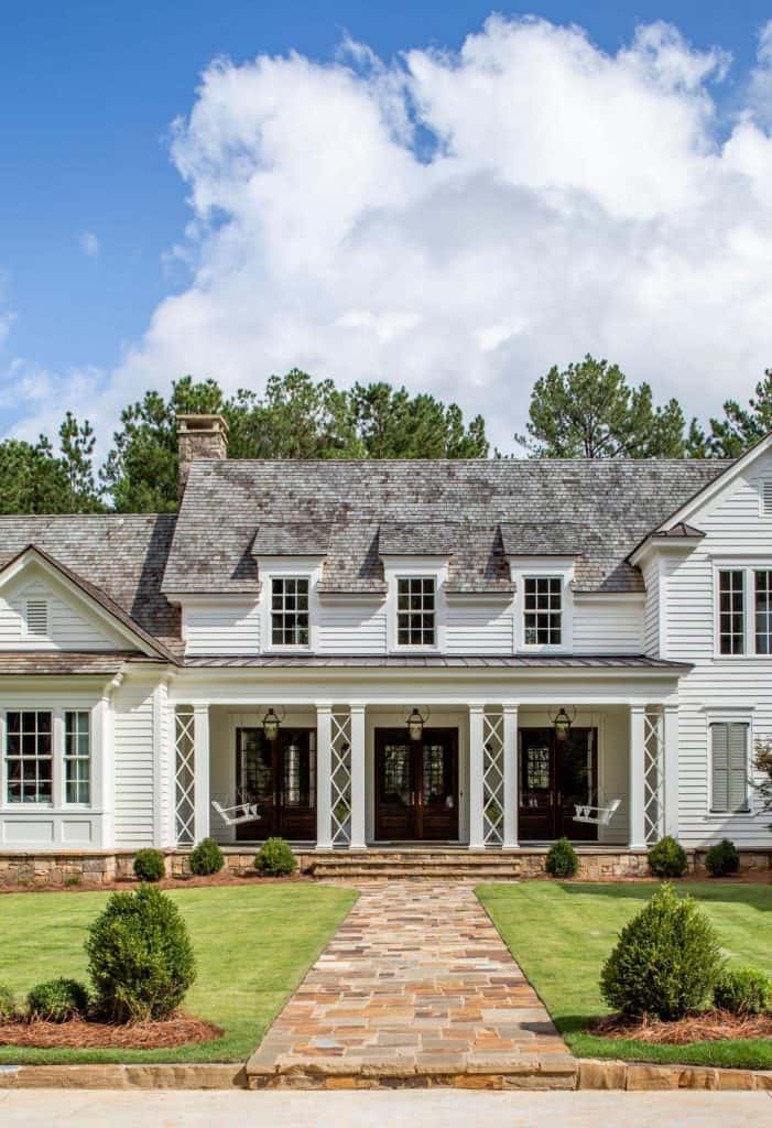 Tour this Georgia countryside home with a beautiful white exterior