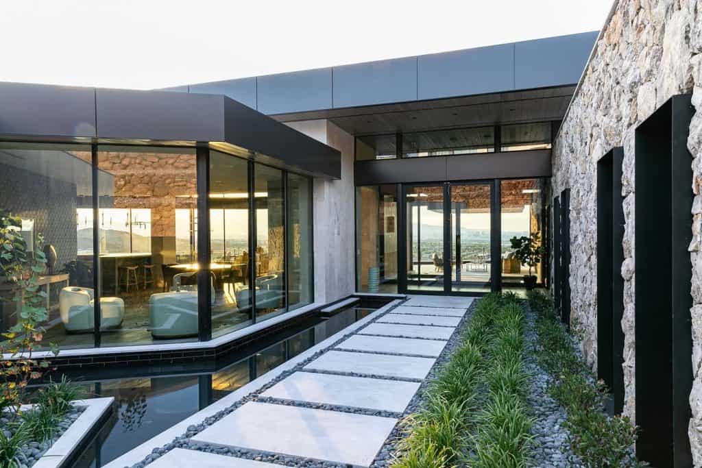 This impressive modern home boasts panoramic views of the Vegas Strip