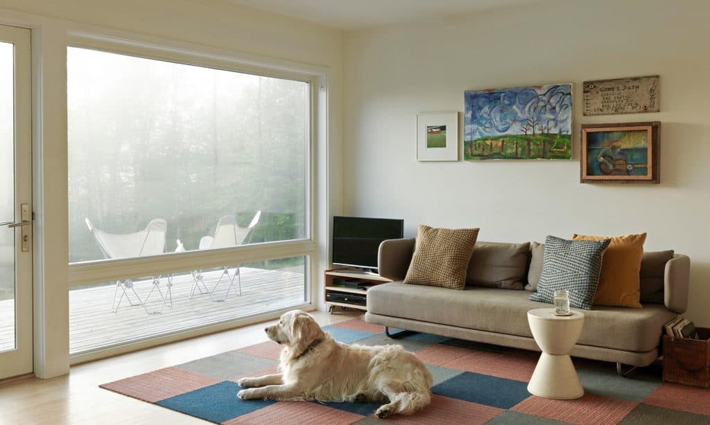 This little black house boasts breathtaking views of the Mad River Valley