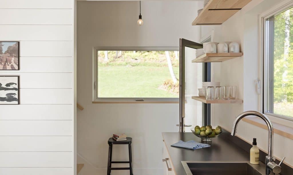 This little black house boasts breathtaking views of the Mad River Valley