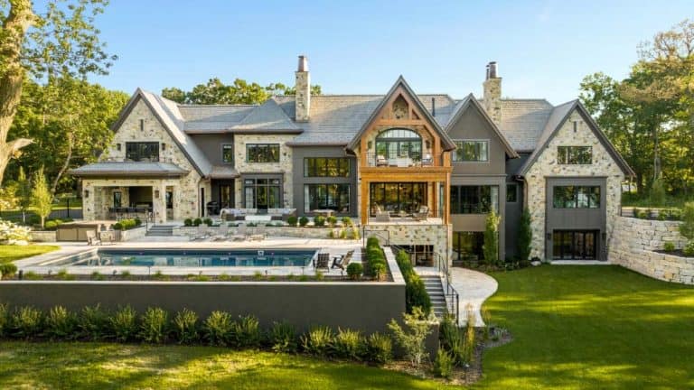 Old World home with an elegant modern twist overlooks Pleasant Lake