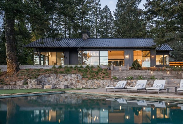Inside a wine country mountain home with tranquil views over Napa Valley